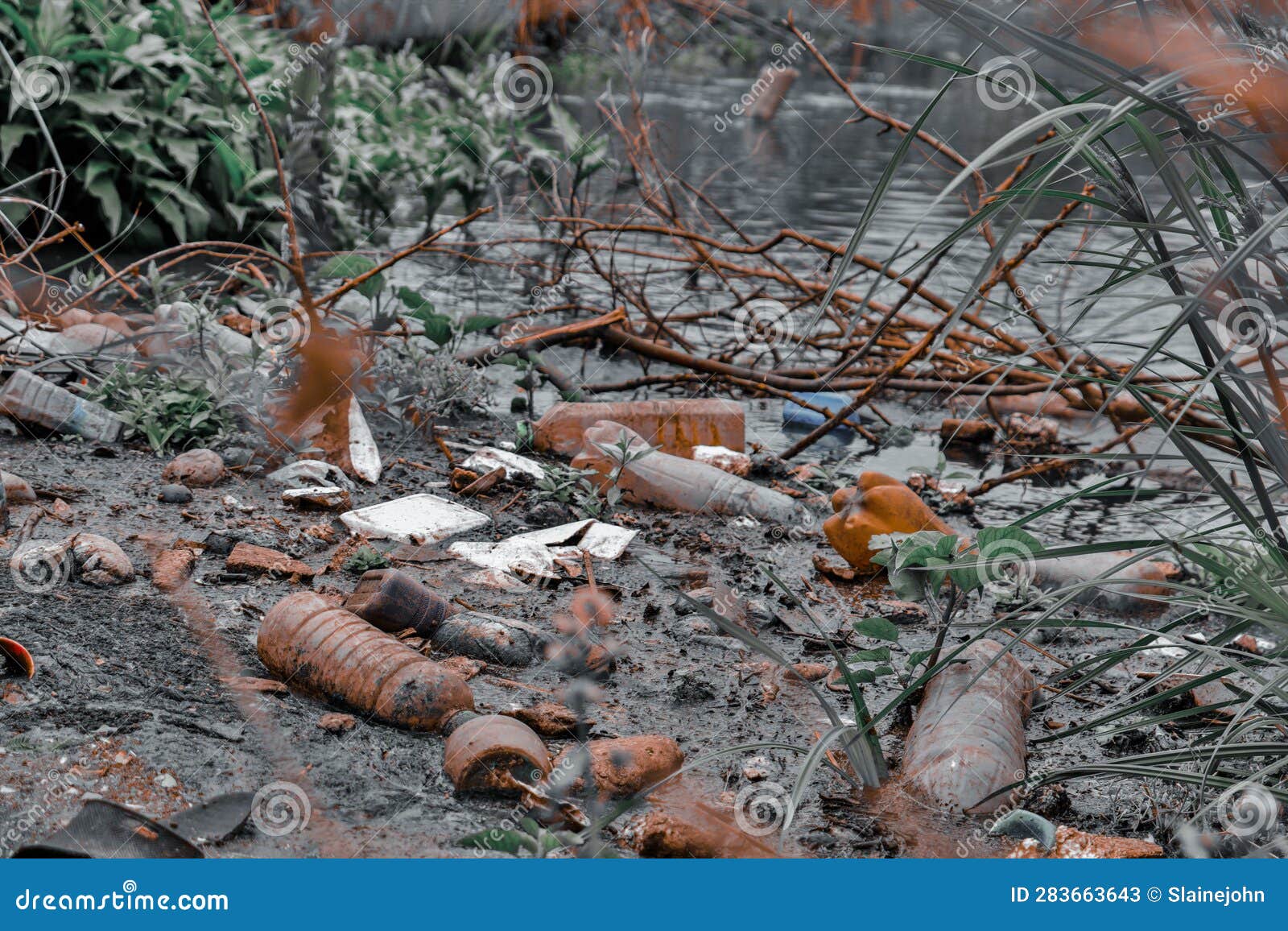 River Pollution in Africa Botswana Dirty Stock Image - Image of dirty ...