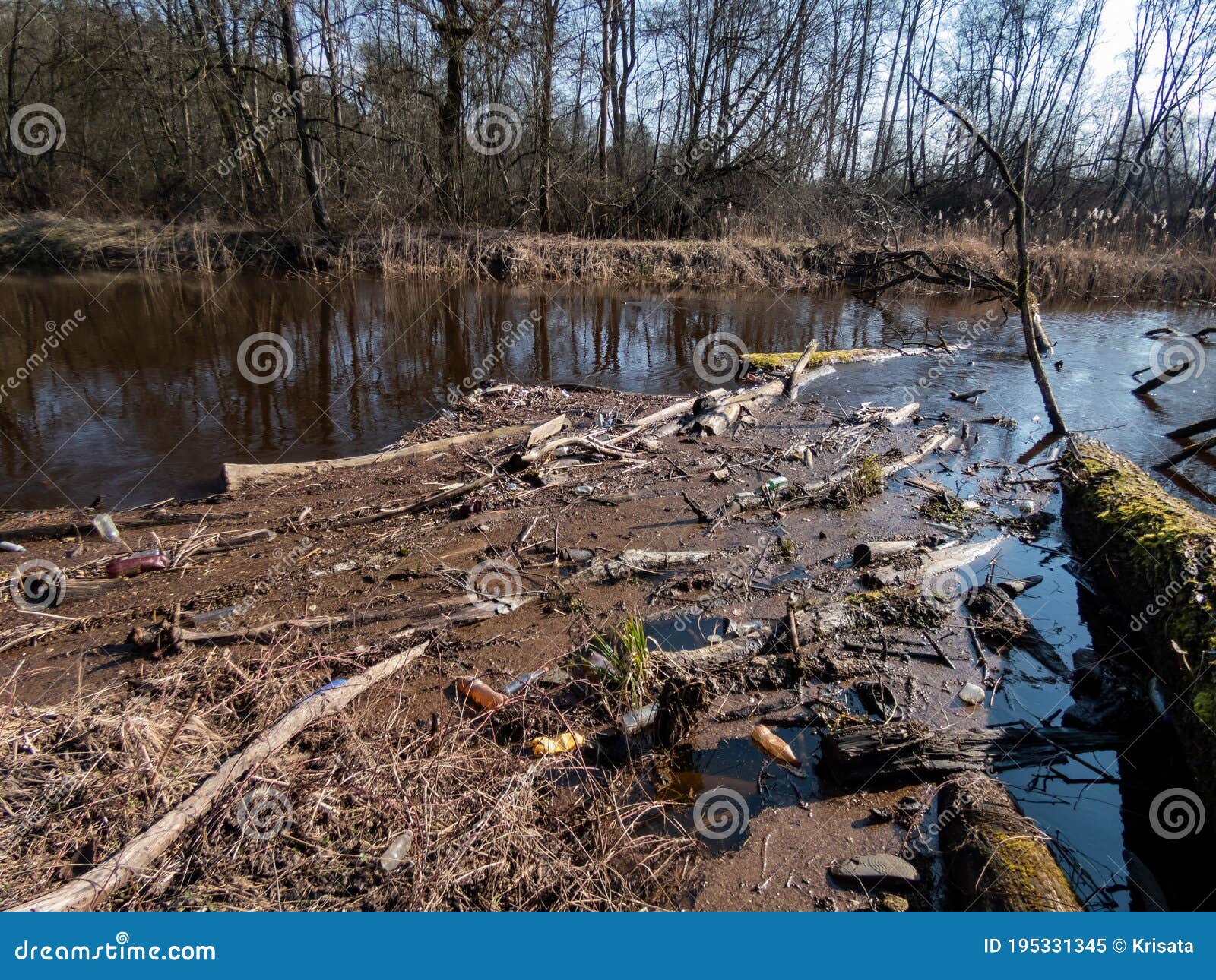 River Pollution. Floating Garbage in the Water Stock Image - Image of ...