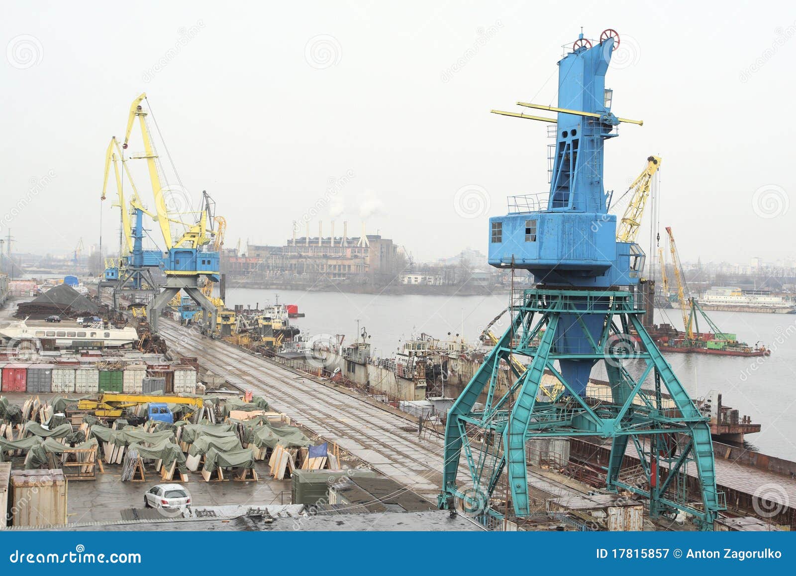 River port stock image. Image of business, trading, equipment - 17815857