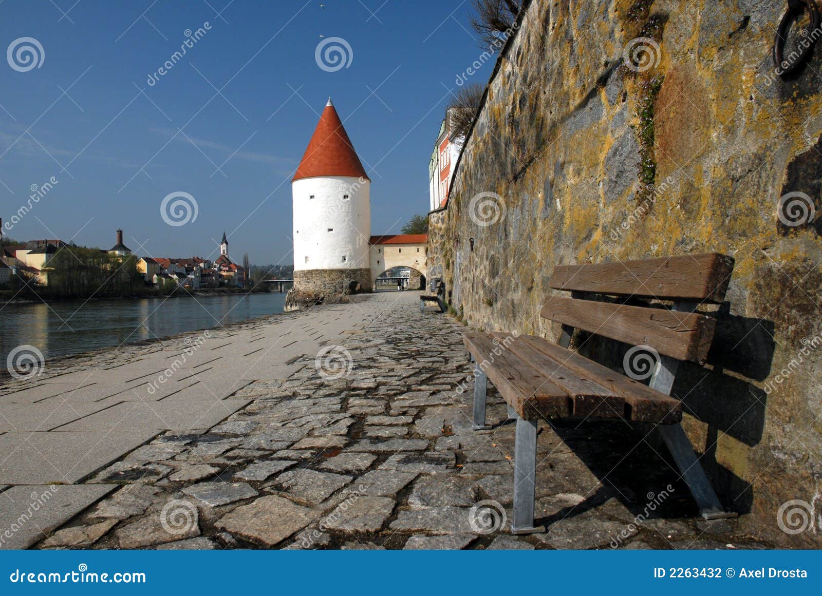 River promenade in Germany stock photo. Image of sunny - 2263432