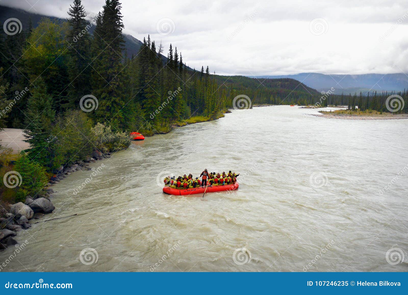 Jasper, Athabacsa River Rafting, Canada Editorial Image - Image of ...