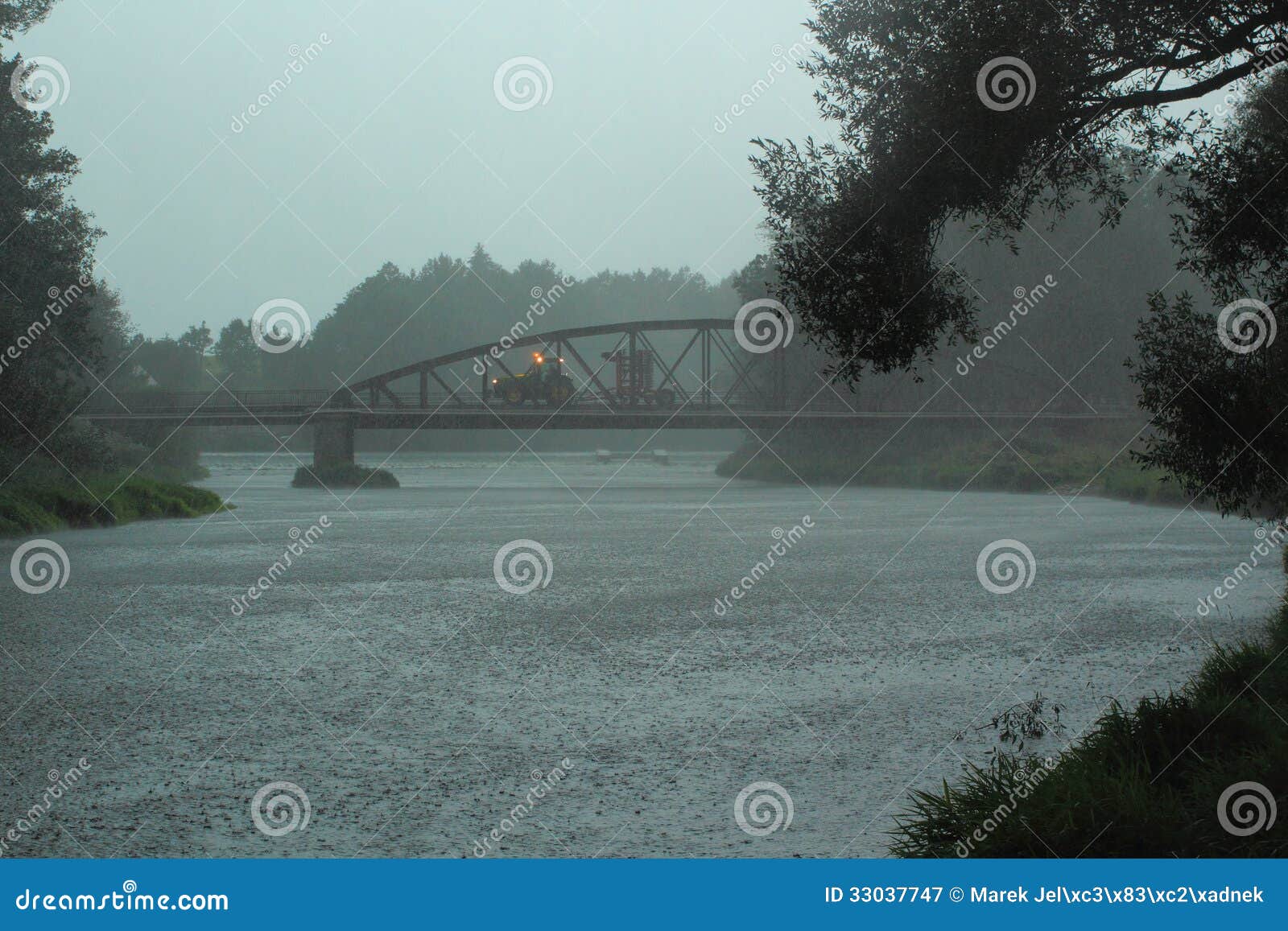 River in rain stock image. Image of river, cold, raindrop - 33037747