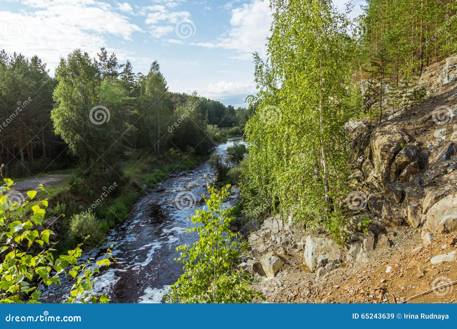 River with Rapid Current in Summer, Stock Image - Image of current ...