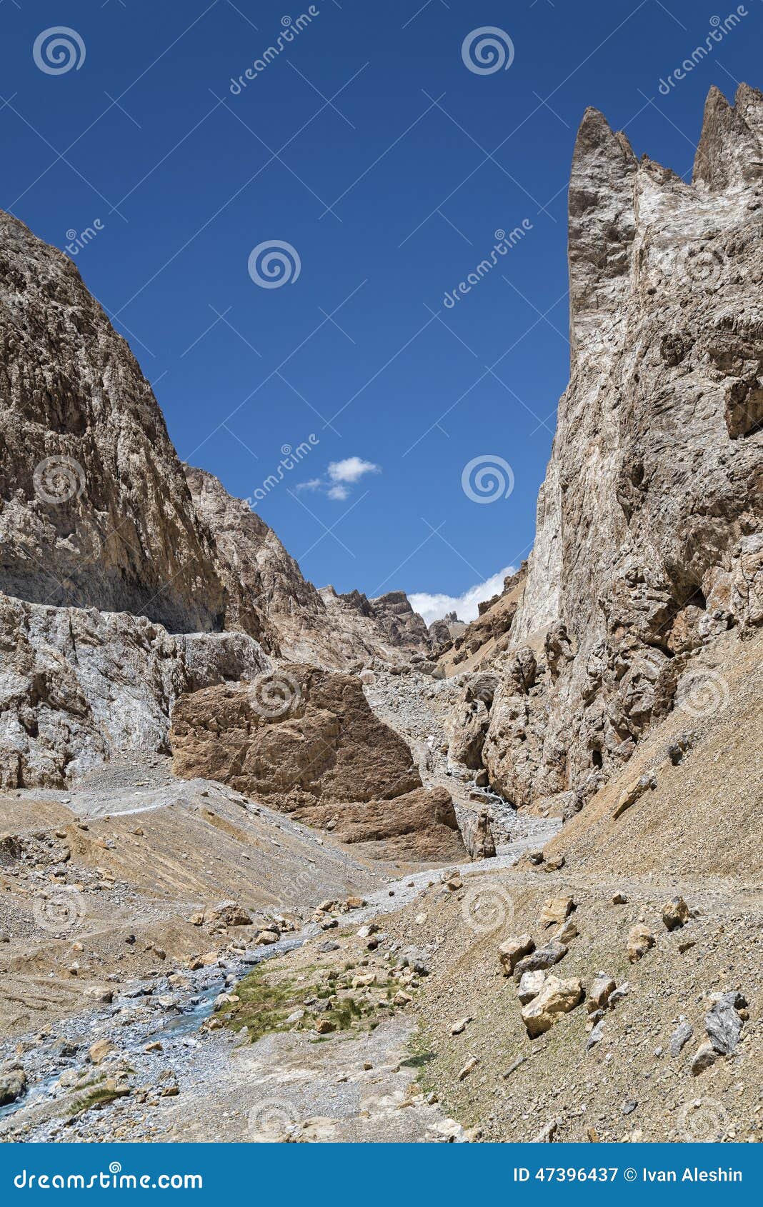 River in Ravine of Huge Mountains Stock Image - Image of natural, huge ...
