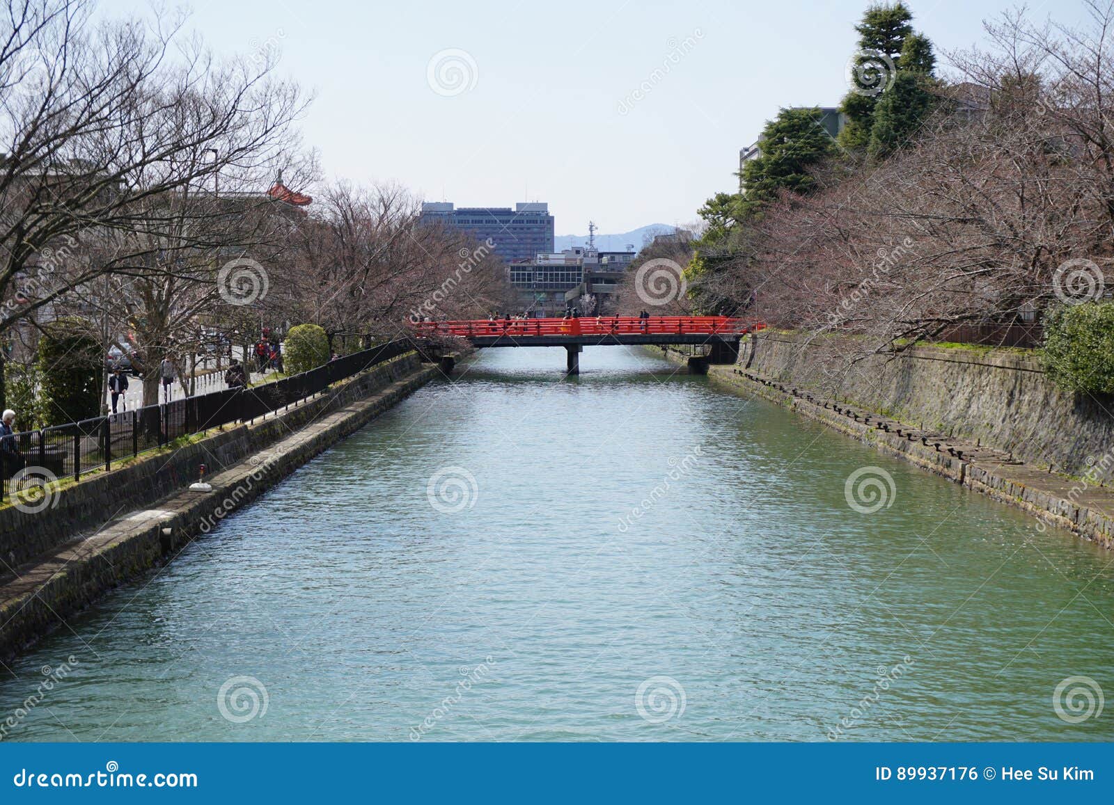 River and Red Bridge, Kyoto, Japan Stock Photo - Image of kyoto, japan ...