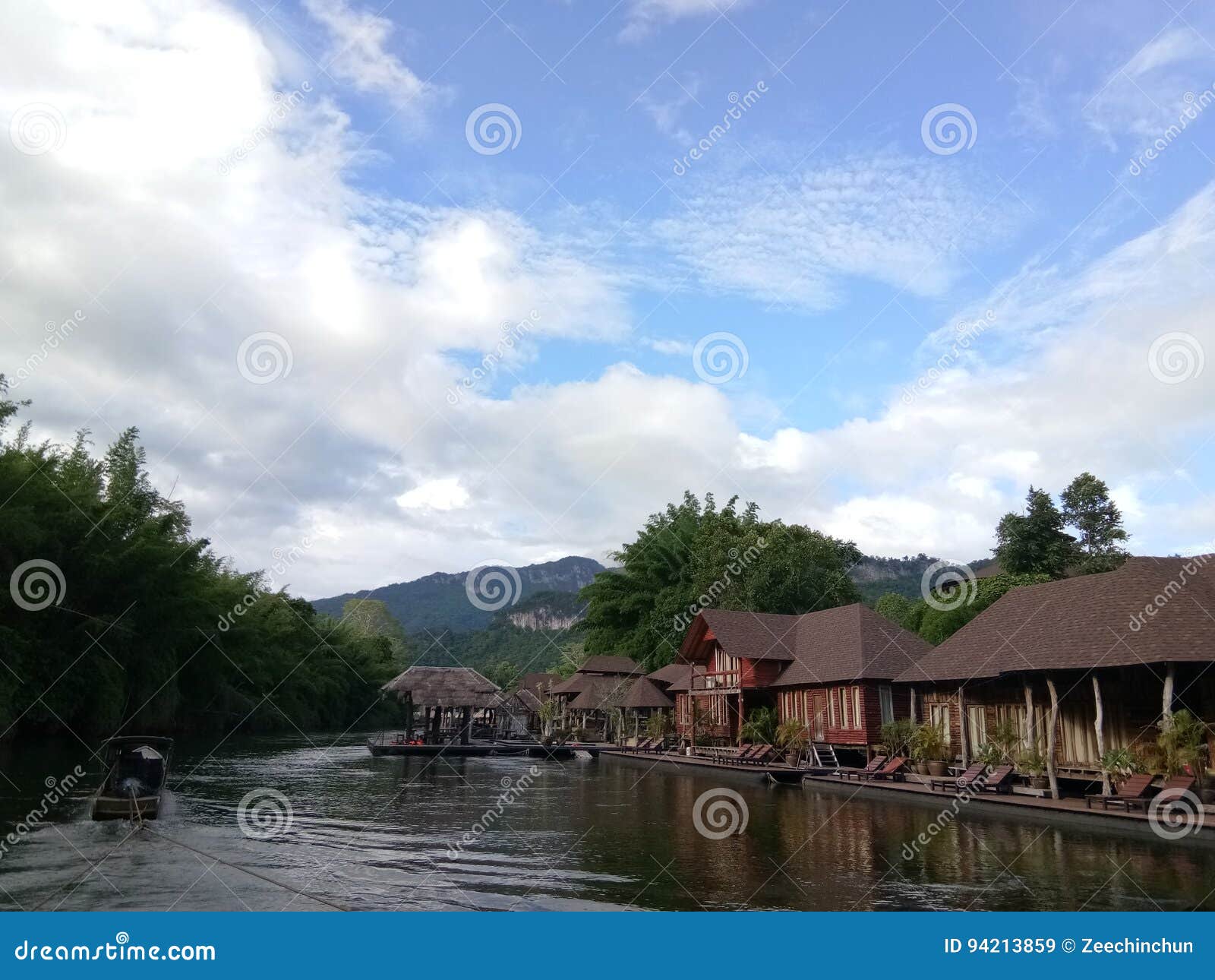River resort stock image. Image of house, relax, forest - 94213859