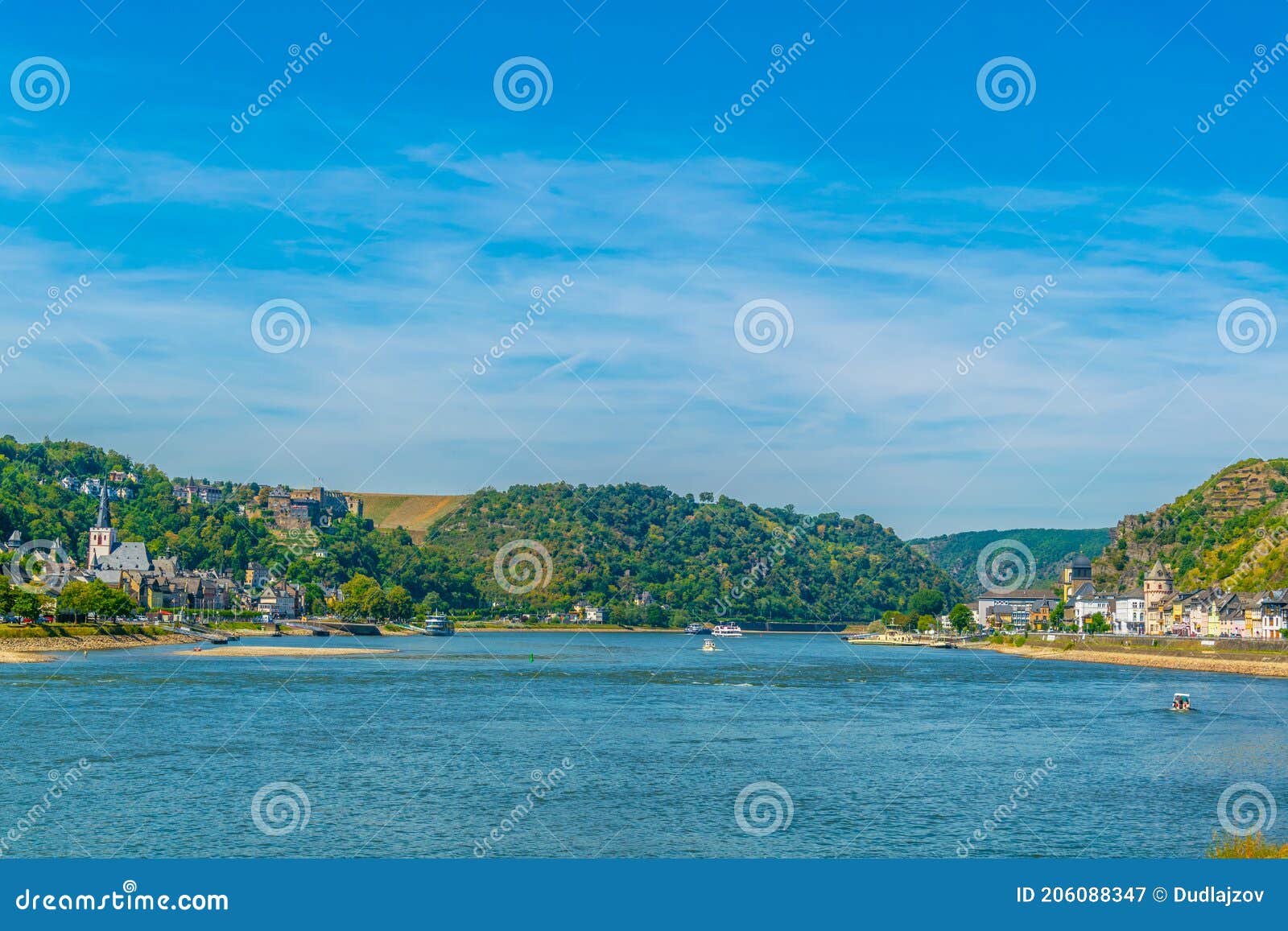 River Rhein between St. Goar and St Stock Image - Image of history ...