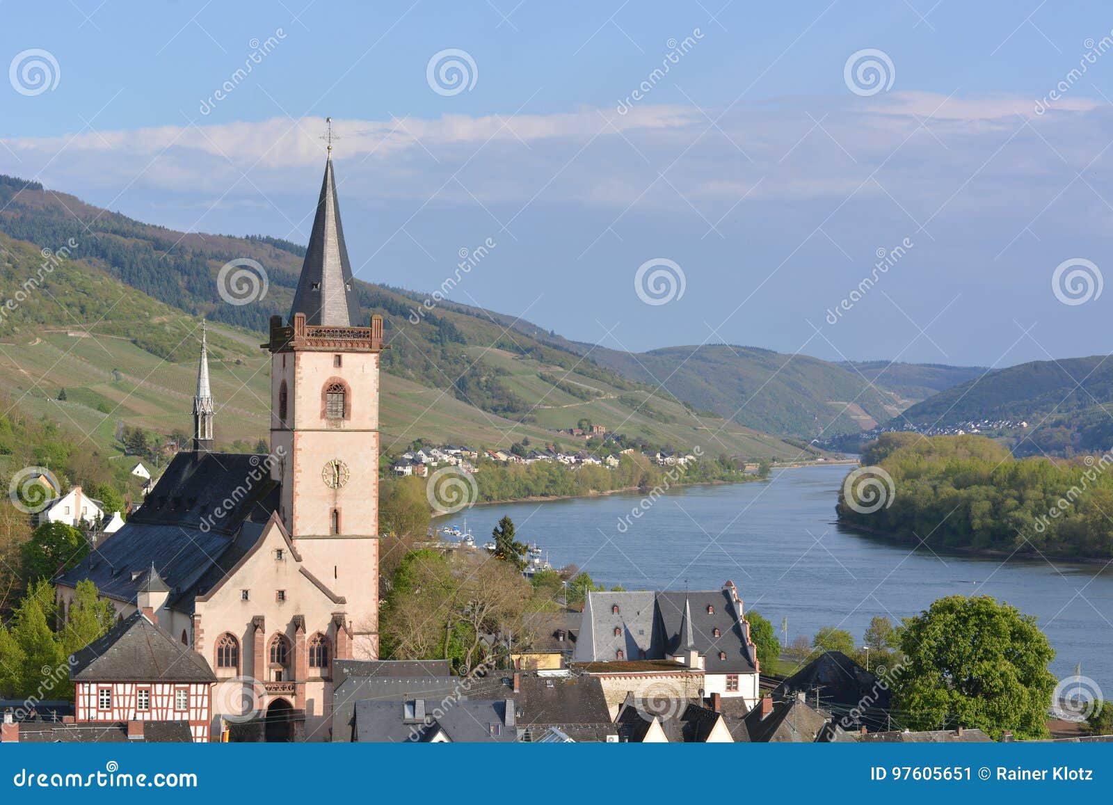 River rhine with Lorch stock image. Image of heritage - 97605651