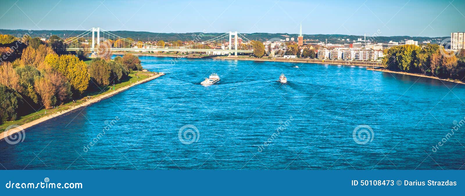 The river Rhine stock image. Image of transport, beautiful - 50108473