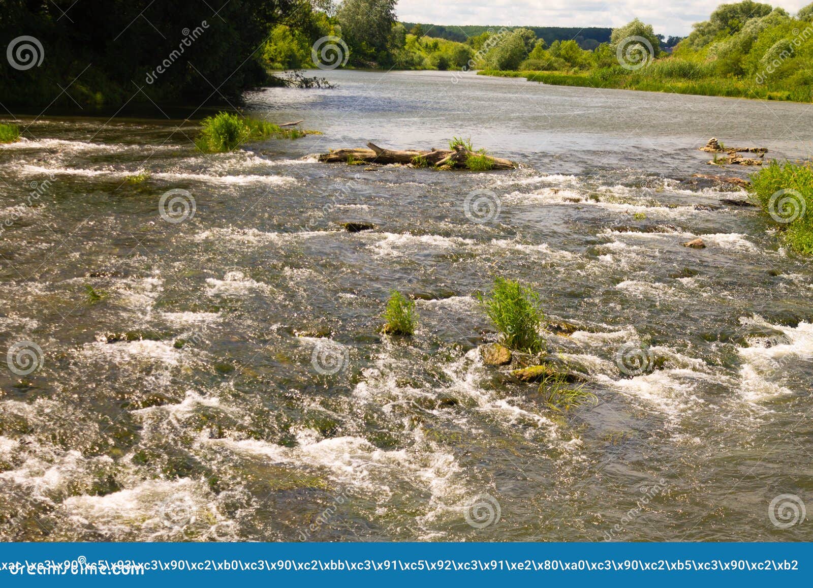 River Rift, Splashes of Water in the River Shimmering in Different ...