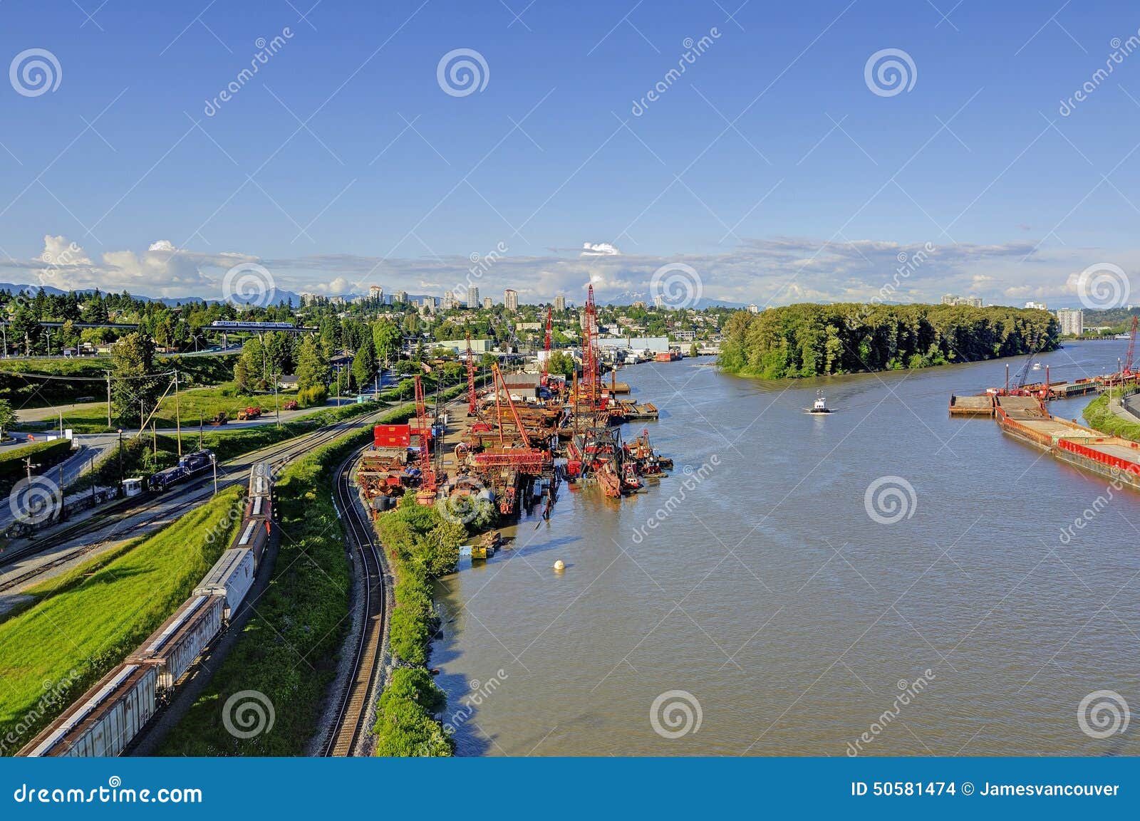 River and Riverbank on a Beautiful Day Stock Photo - Image of clouds ...