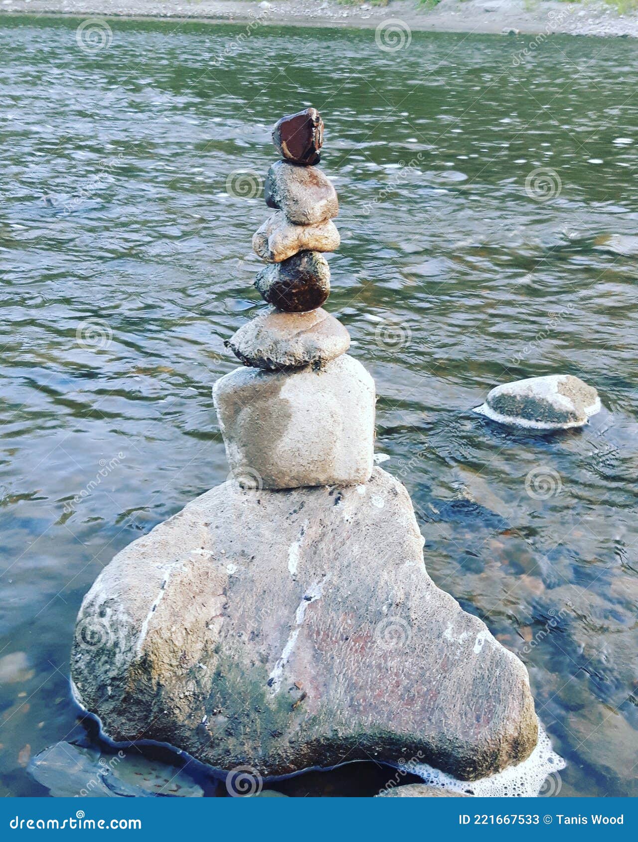River Rock Balancing stock image. Image of rock, wildlife - 221667533