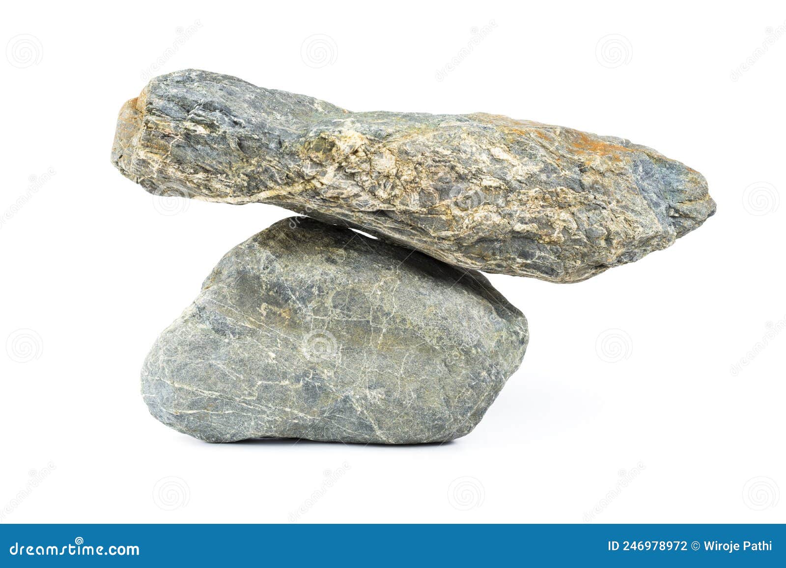 River Rock or Mountain Rock Isolated on a White Background Stock Photo ...