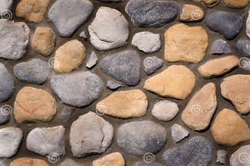River Rock Wall Background Texture Stock Photo - Image of pieces ...