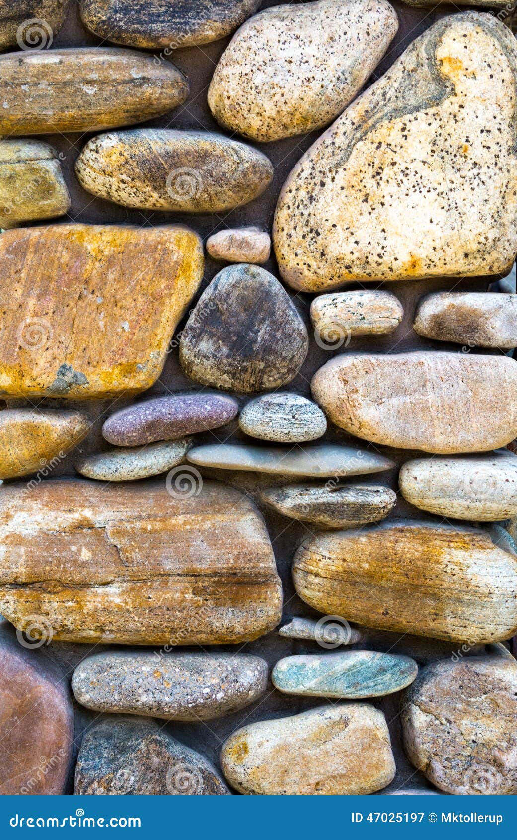 River Rock Wall Vertical stock image. Image of cement - 47025197