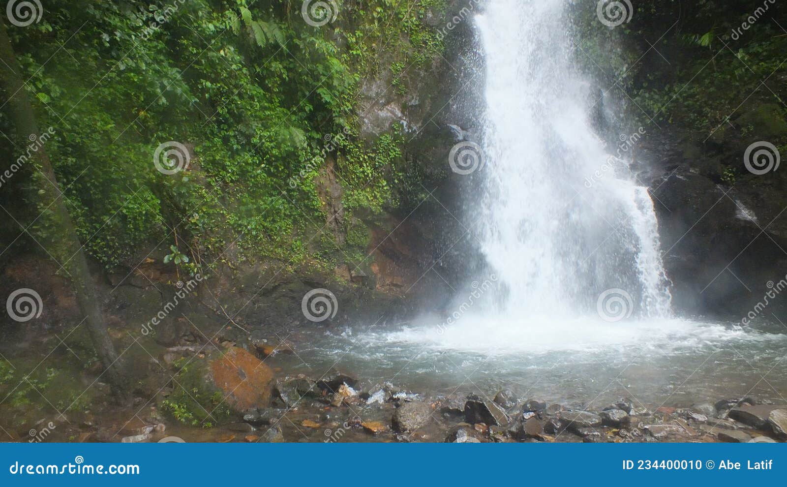 River Rock with Waterfall Background Stock Photo - Image of bubble ...