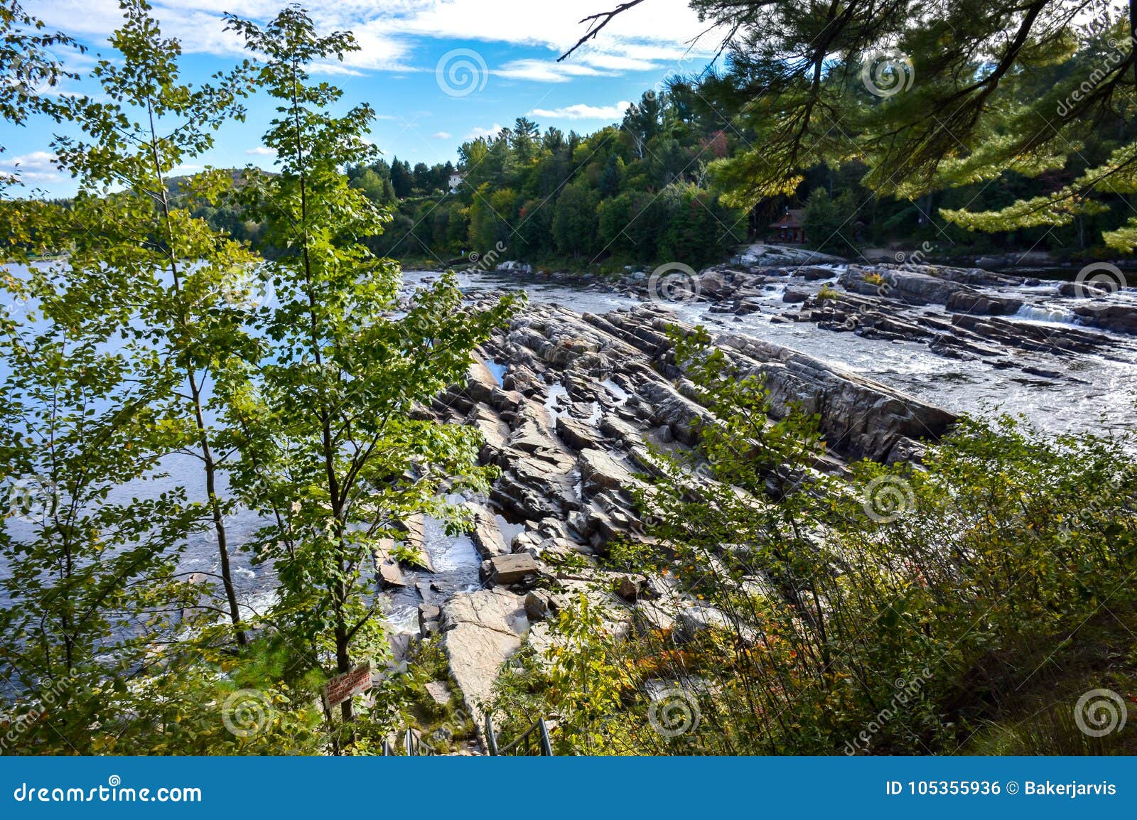 River Rocks and Currents in Quebec Stock Photo - Image of beauty, rock ...