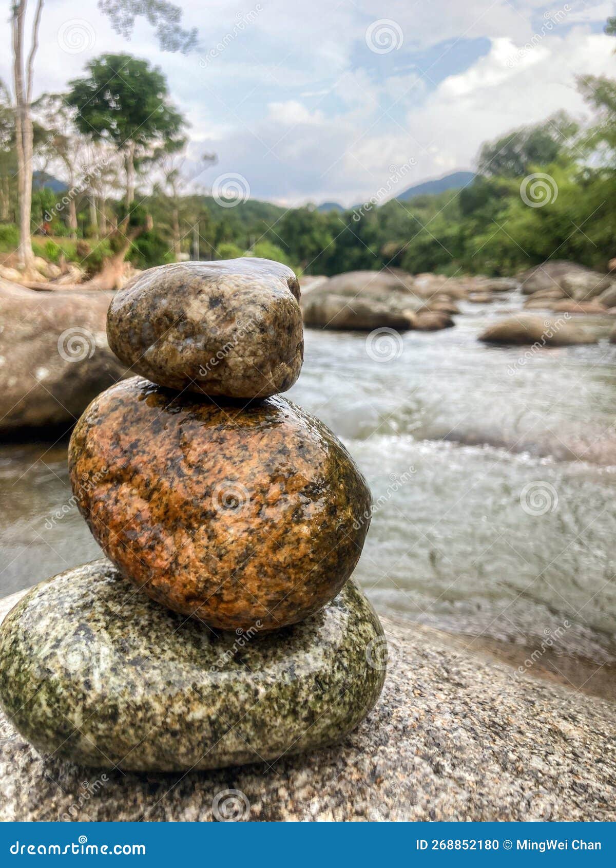 River Rocks Stacking stock photo. Image of nature, water - 268852180