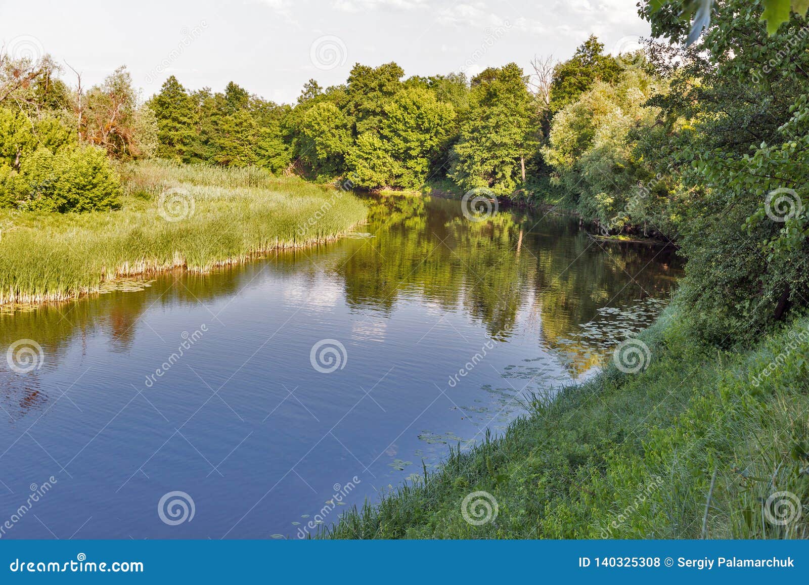 River Ros Summer Landscape, Ukraine Stock Photo - Image of quiet ...