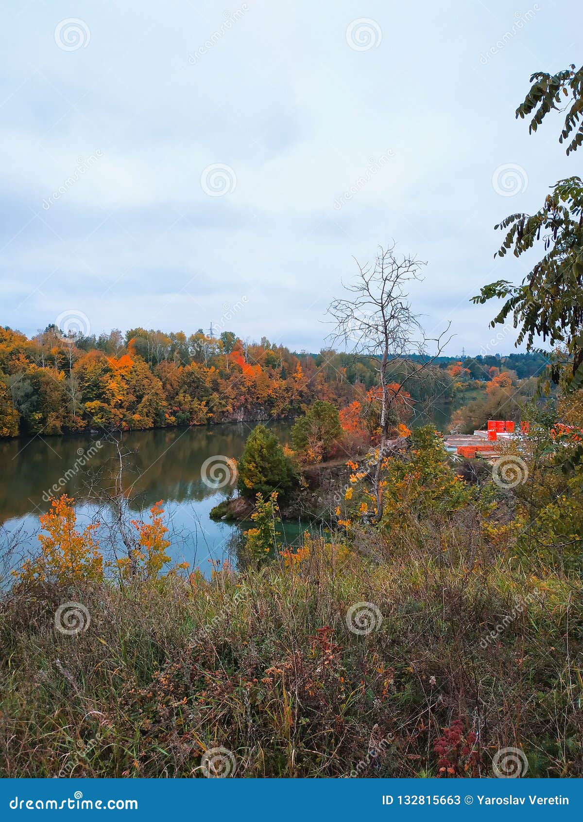 River Running through the Beautiful Autumn Landscape Stock Image ...