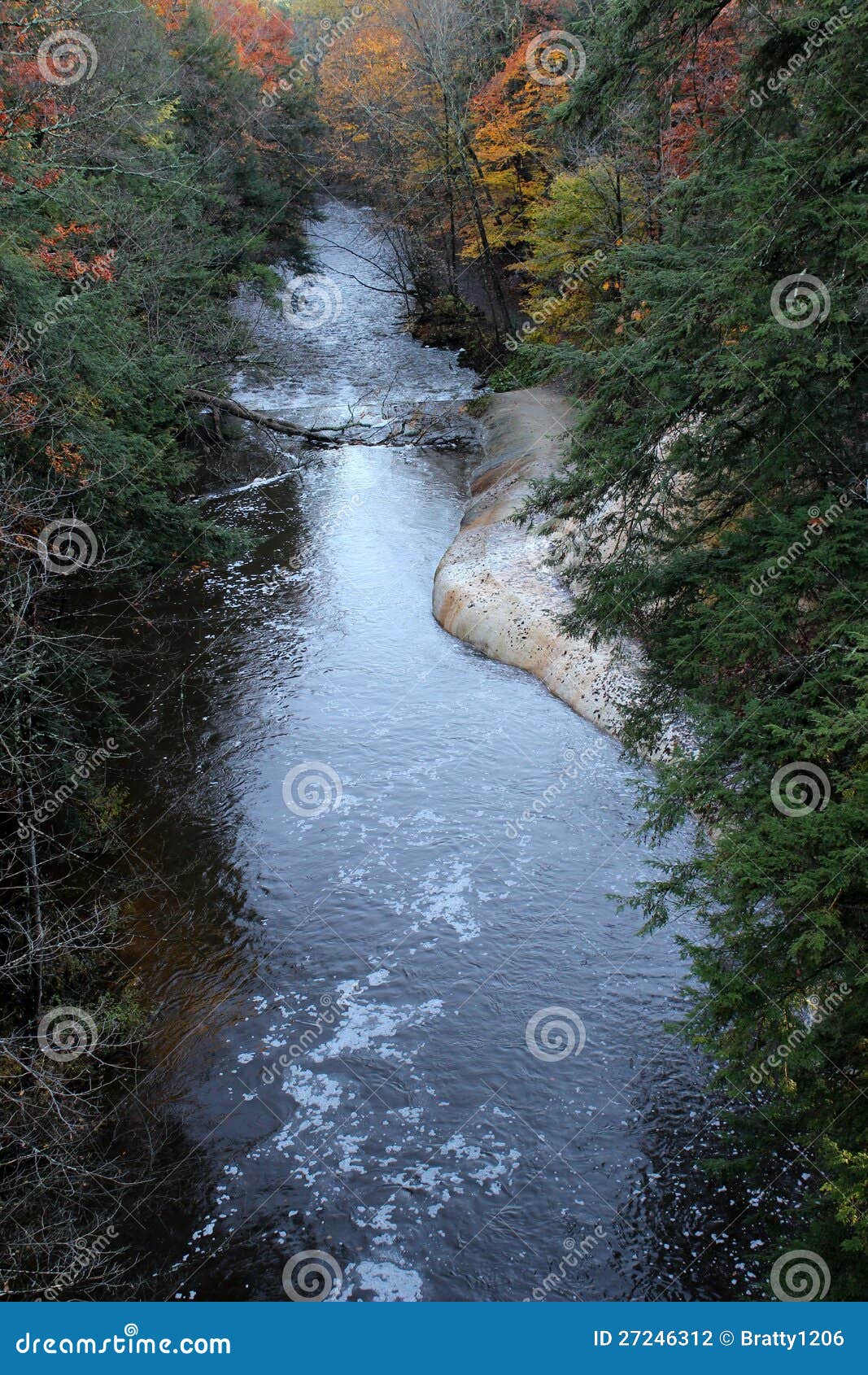 A River Running Through The Colorful Woods Stock Photo - Image of ...