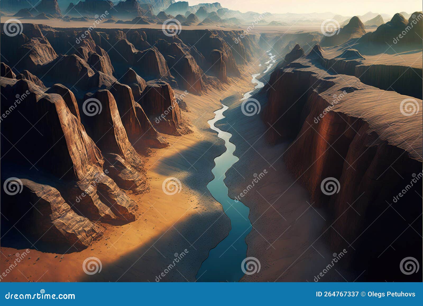A River Running through a Desert Landscape with Mountains in the ...