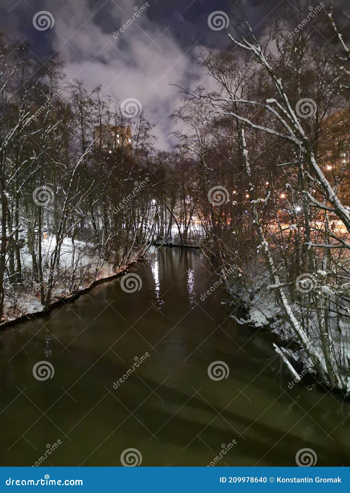 A River Running through the Forest at Night Stock Photo - Image of ...