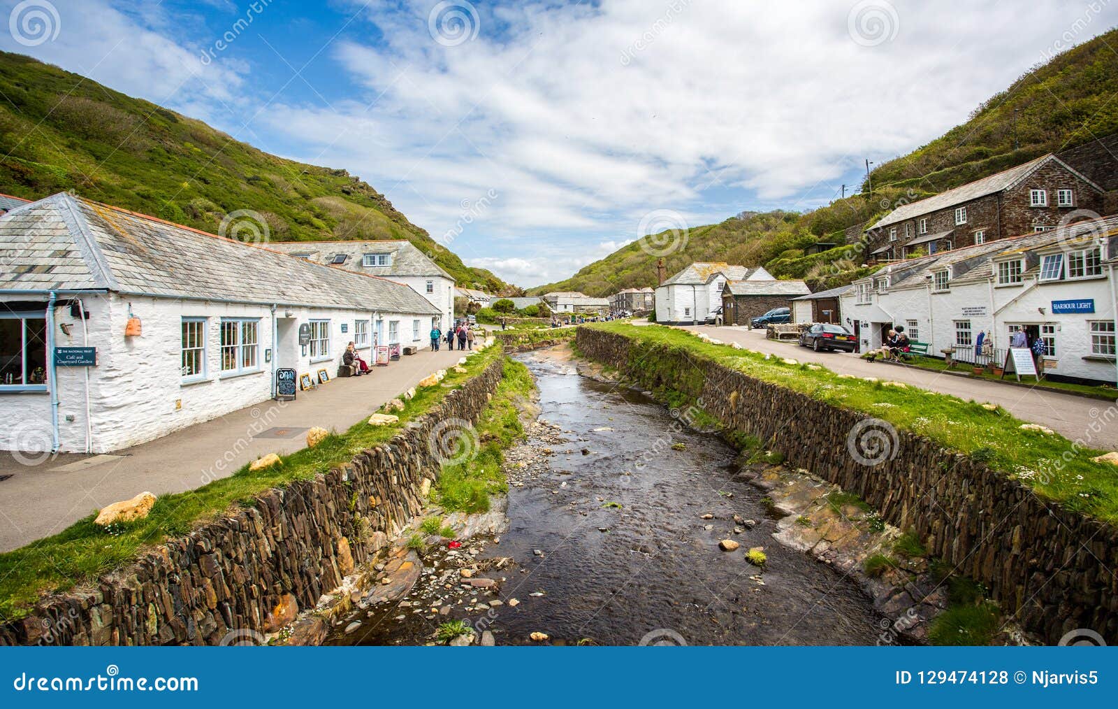 River Running through Middle of Boscastle Harbour Village in Boscastle ...