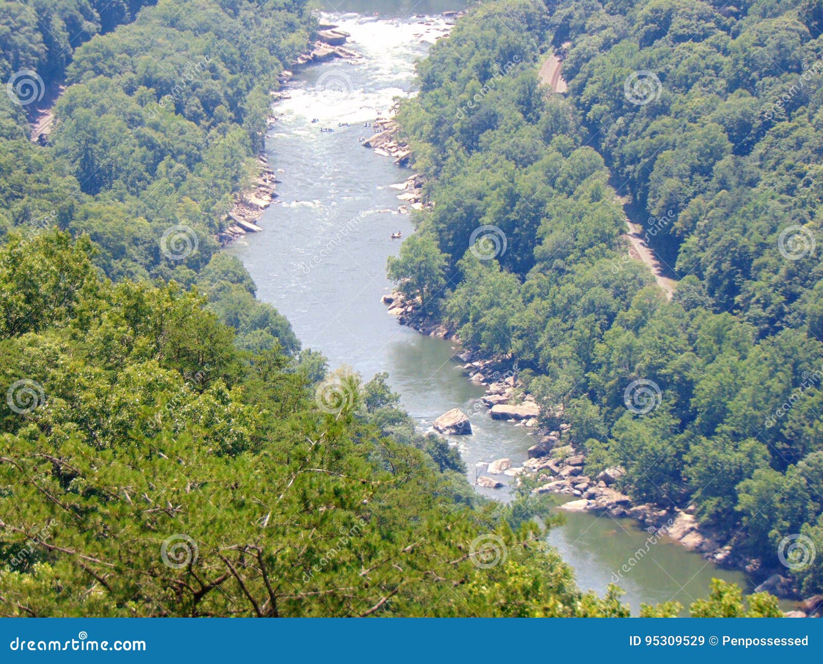 River Running through Mountain Landscape Stock Image - Image of ...