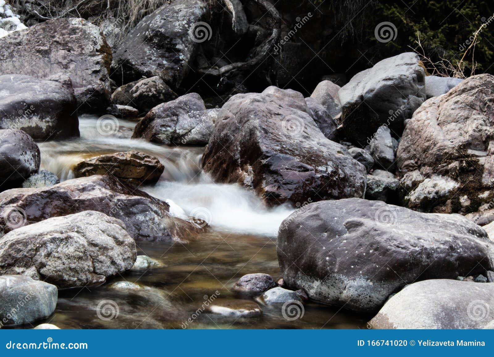 River Running through the Rocks Stock Photo - Image of time, rocks ...