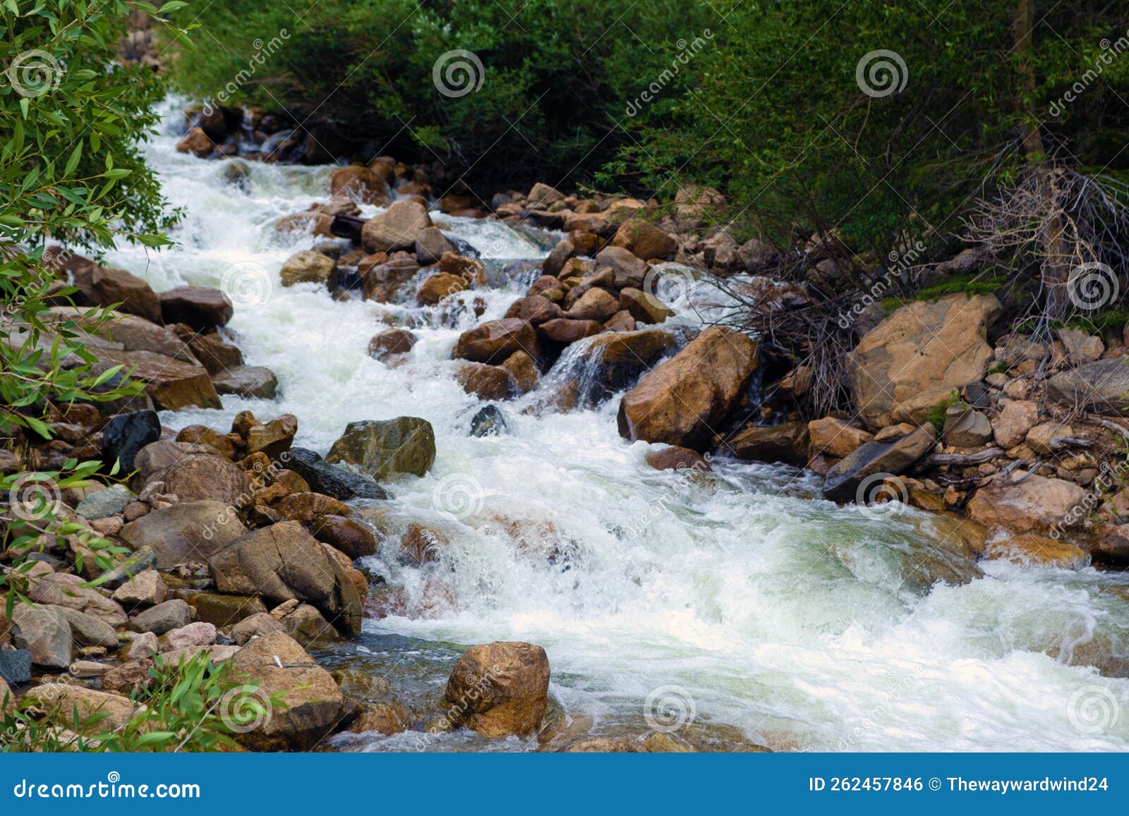 A River Rushing through the Mountains Stock Photo - Image of kayak ...