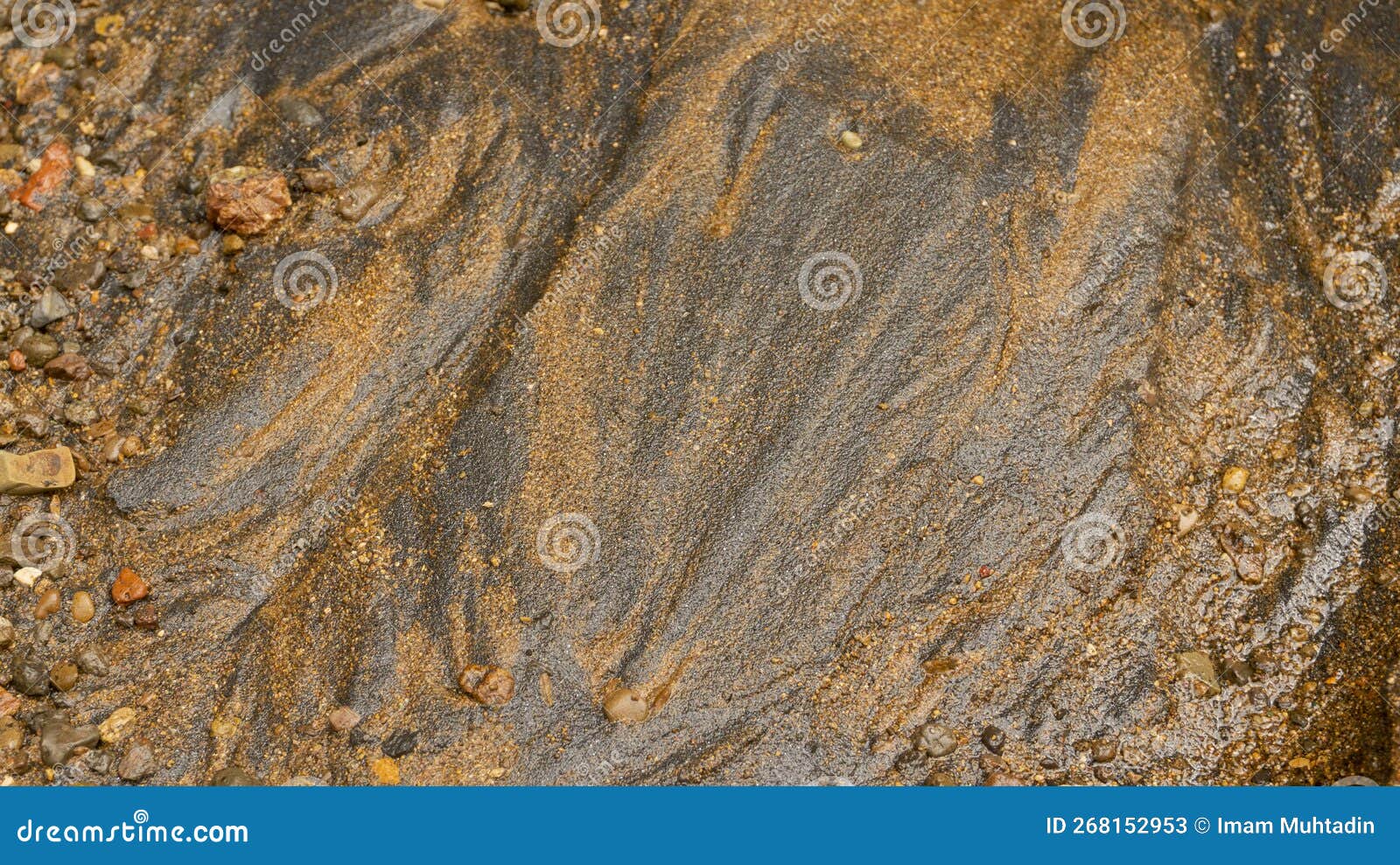 River Sand Texture with a Mixture of Iron Ore and Pebbles Stock Image ...
