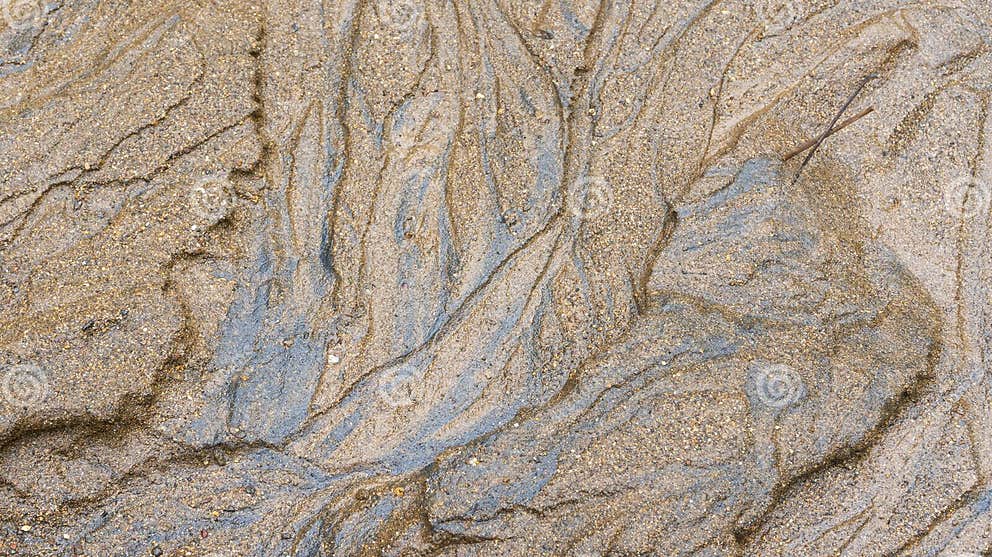 River Sand Texture with a Mixture of Iron Ore and Pebbles Stock Image ...