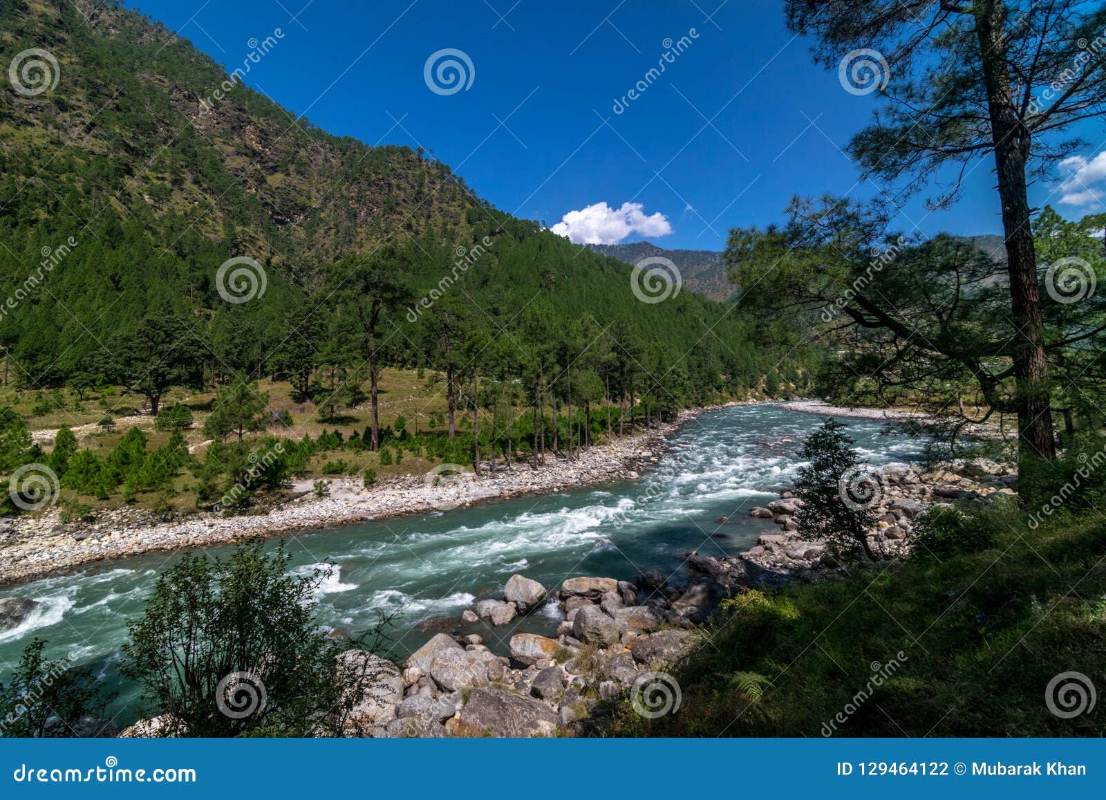The Himalayan River stock photo. Image of mountains - 129464122