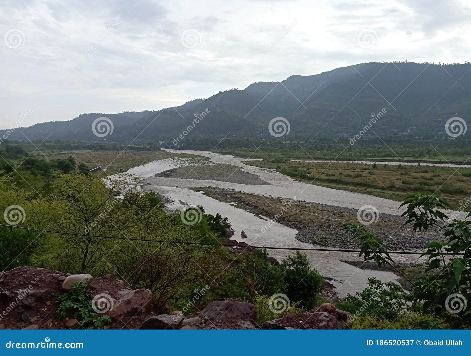 River Scape View from Roadside of Valley Stock Image - Image of scape ...