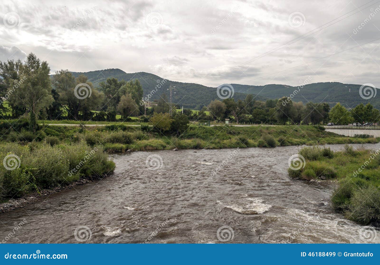 River Segre stock image. Image of cloudy, crowd, located - 46188499