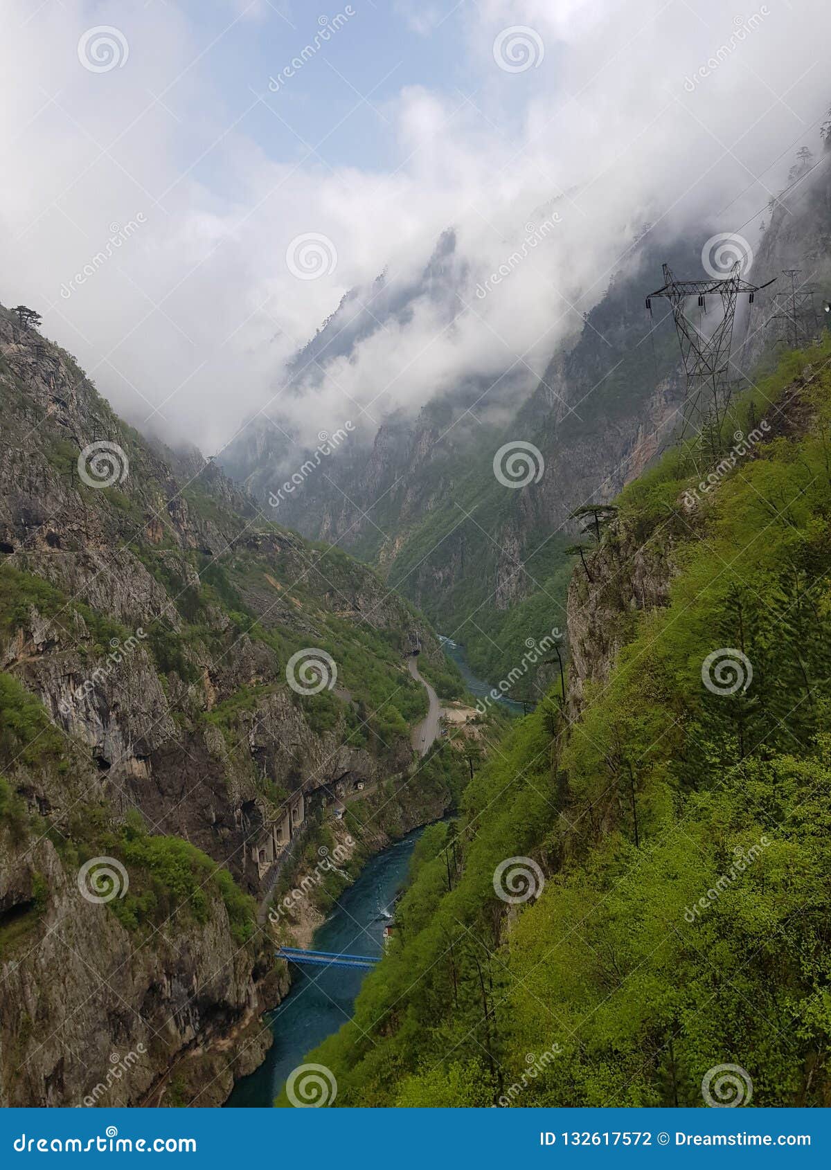 The River Separates Two Hills Stock Photo - Image of trees, view: 132617572