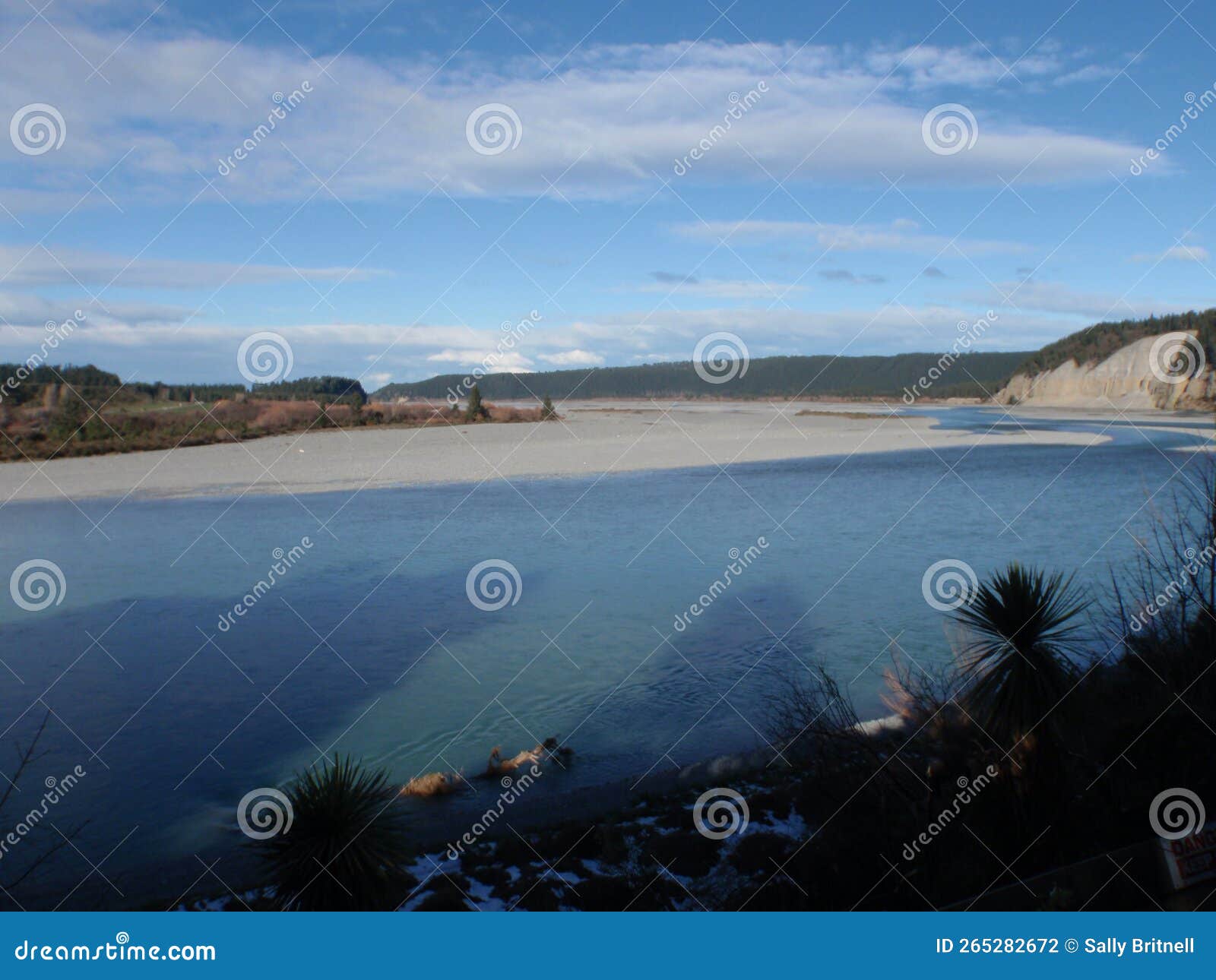 River stock photo. Image of trees, shadows, river, mountains - 265282672