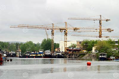 River shipyard stock photo. Image of port, building, dock - 19057388