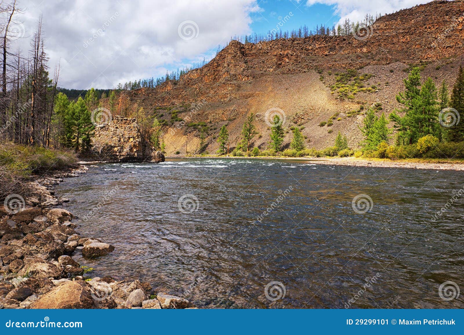 River Shishged in Mongolia. Stock Image - Image of landscape, landform ...