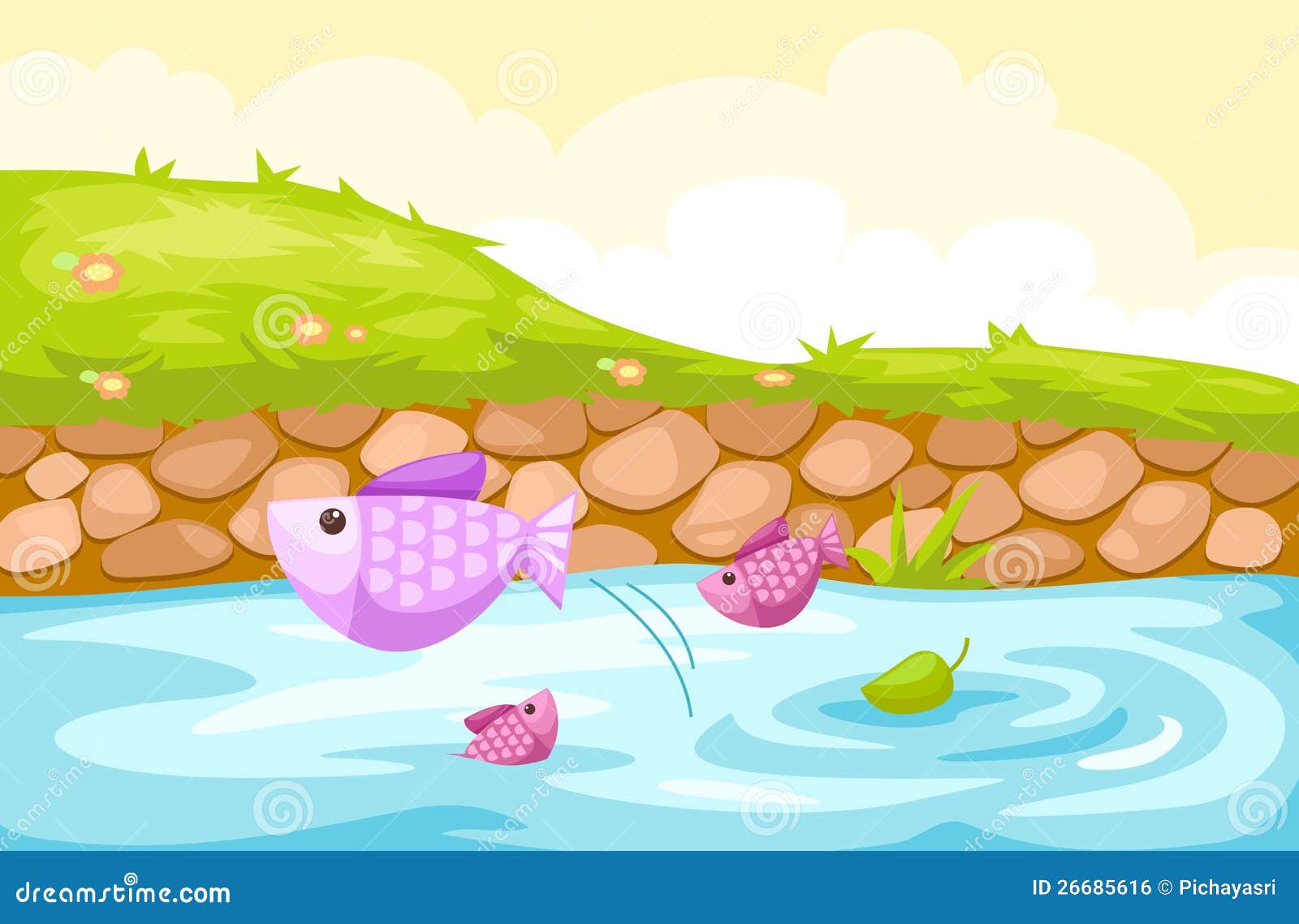 Fish In River Clipart
