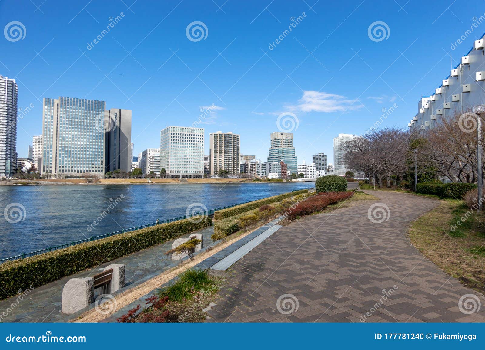 River Side Promenade in Japan Editorial Image - Image of city, facility ...