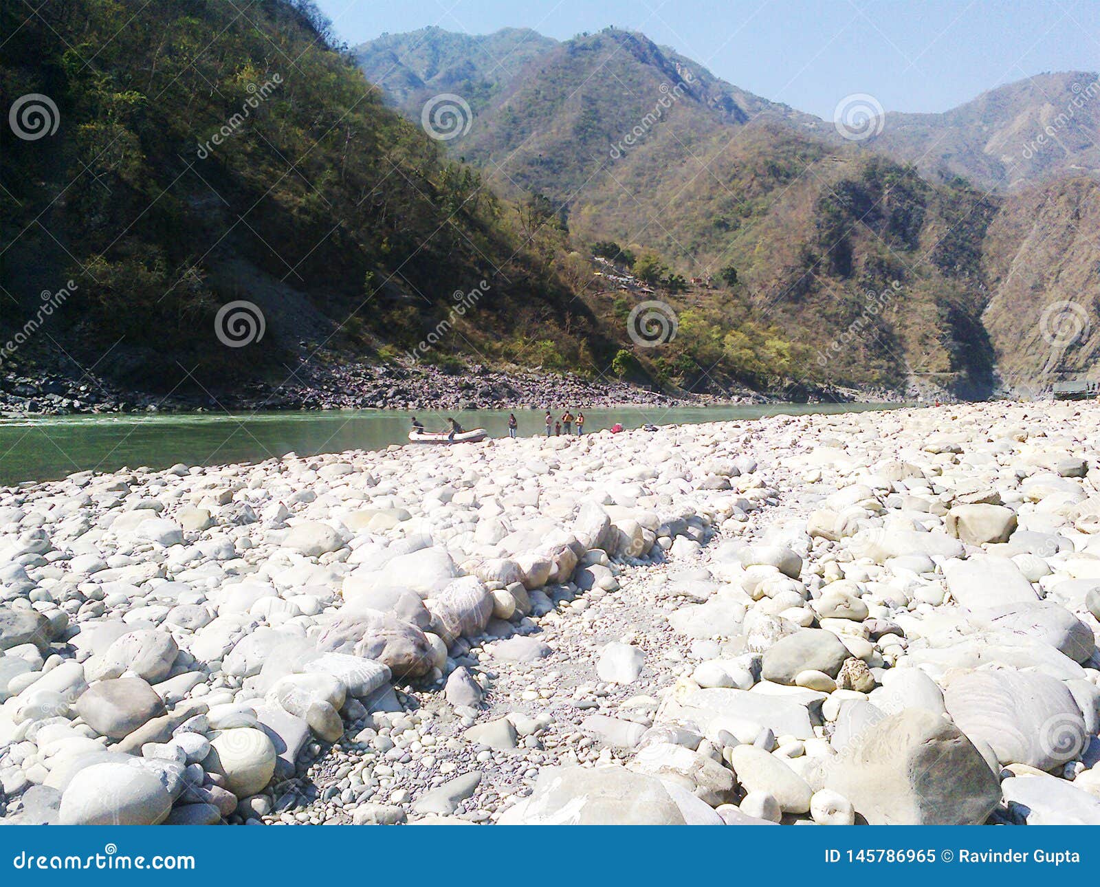 River, River-side Rocks and Mountains Stock Image - Image of building ...