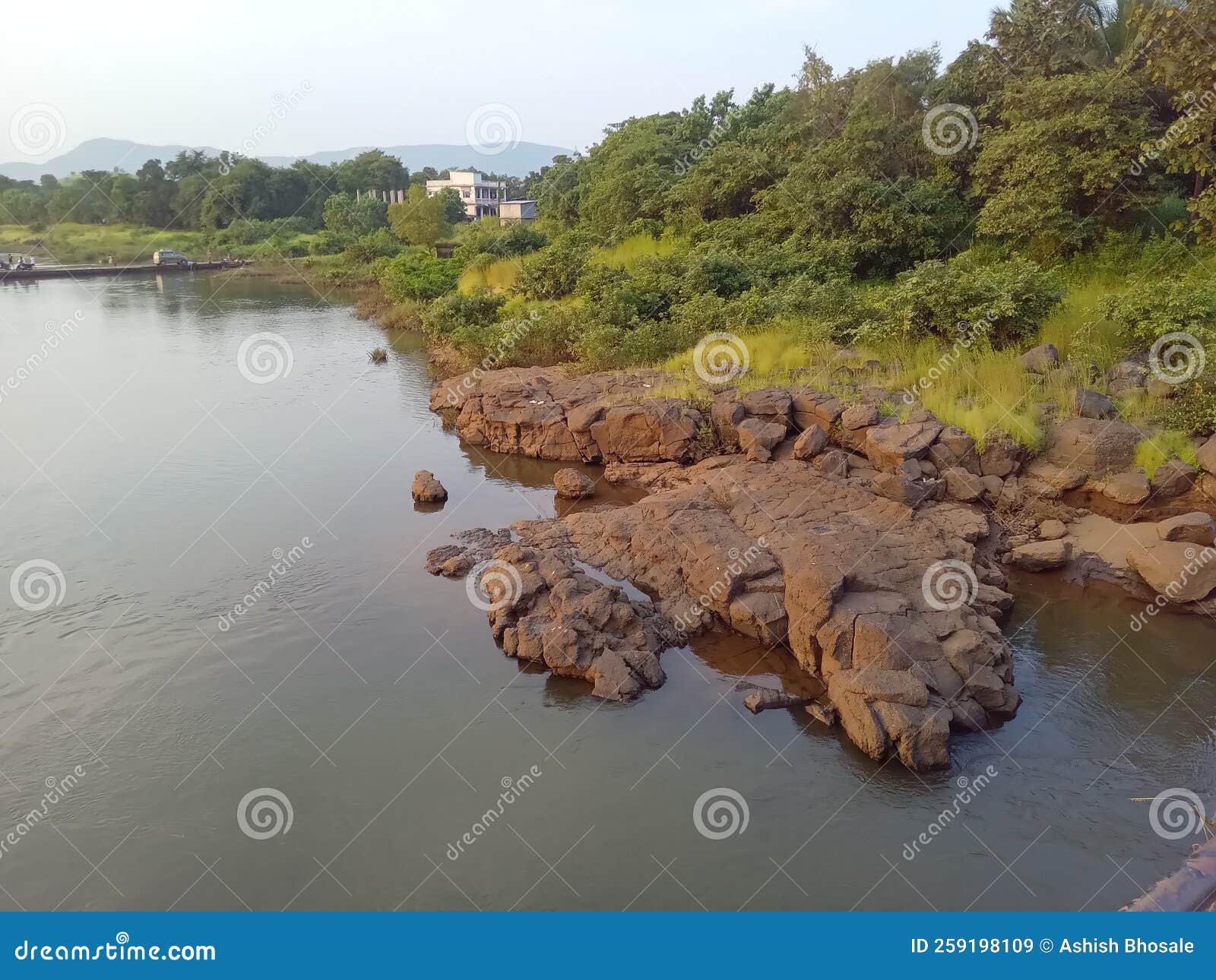 River Side Stones View in Indian River Stock Image - Image of nature ...