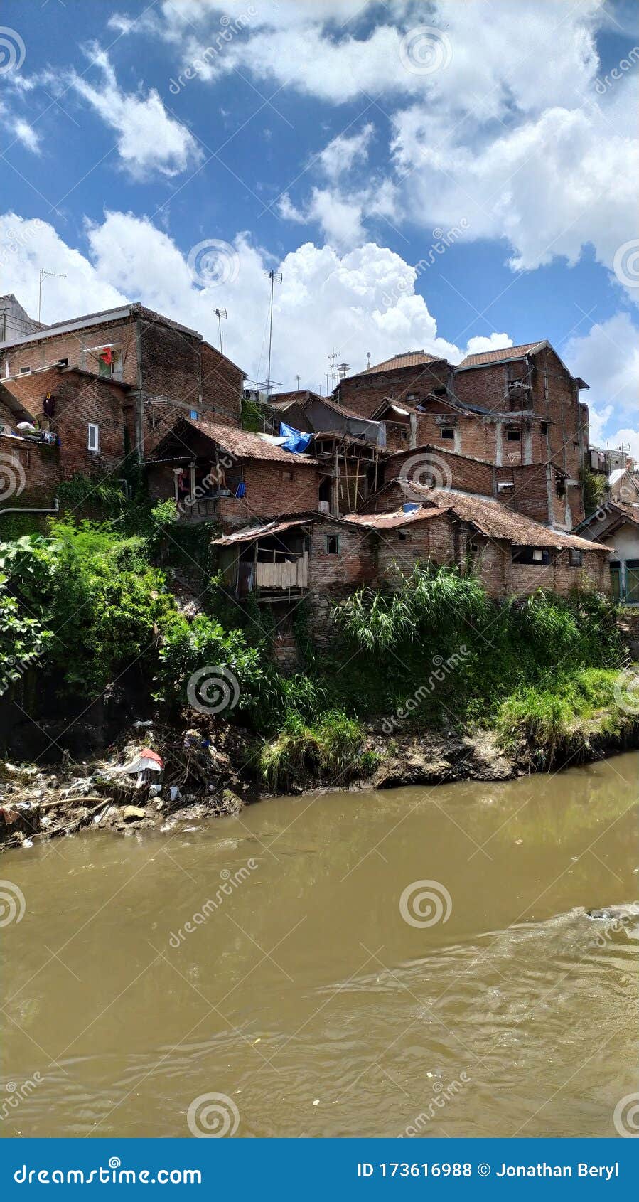 River Side View at the Suburbs Area Stock Photo - Image of river, view ...