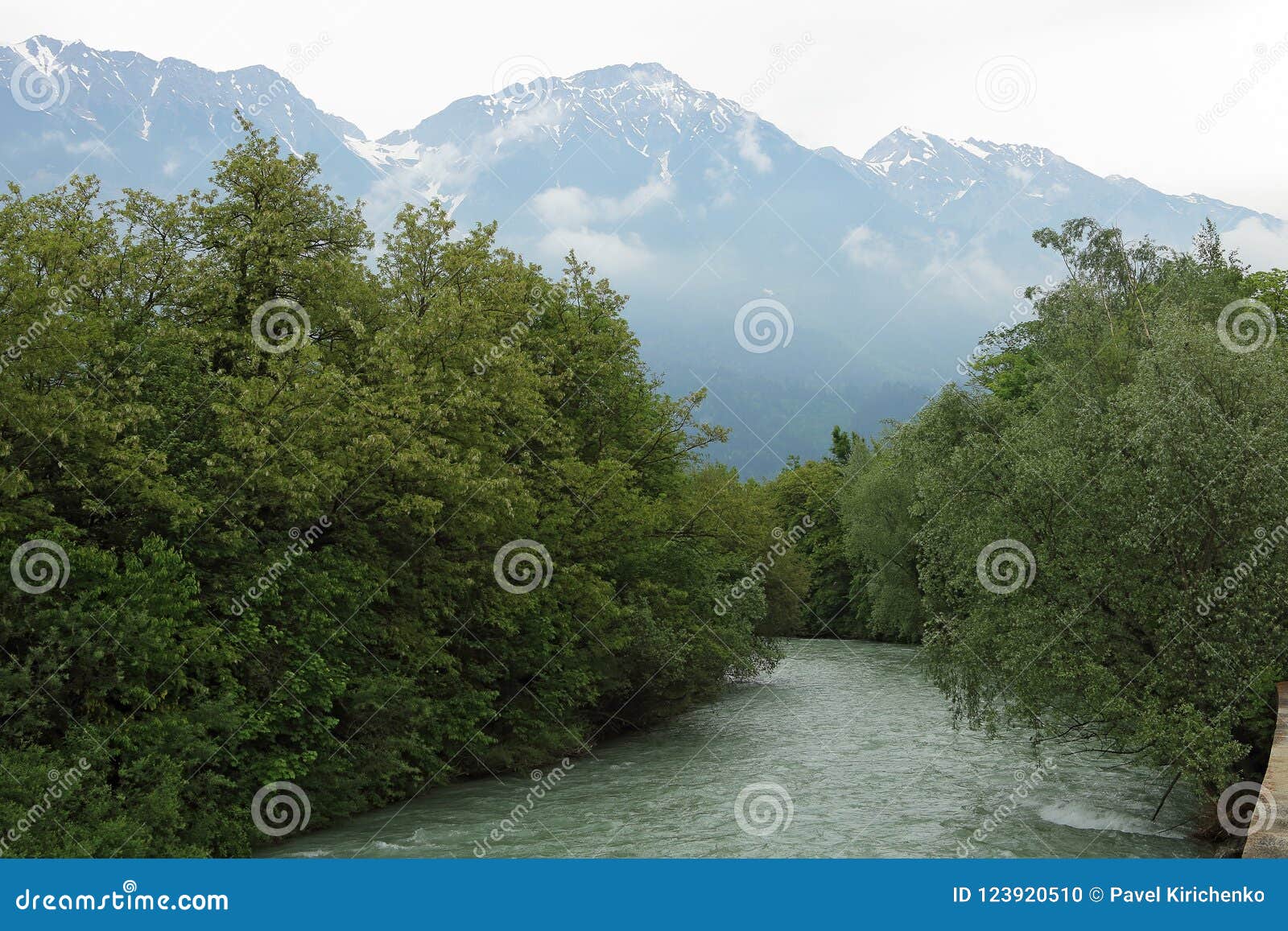River Sill in Innsbruck, Austria Stock Photo - Image of spring, cloudy ...