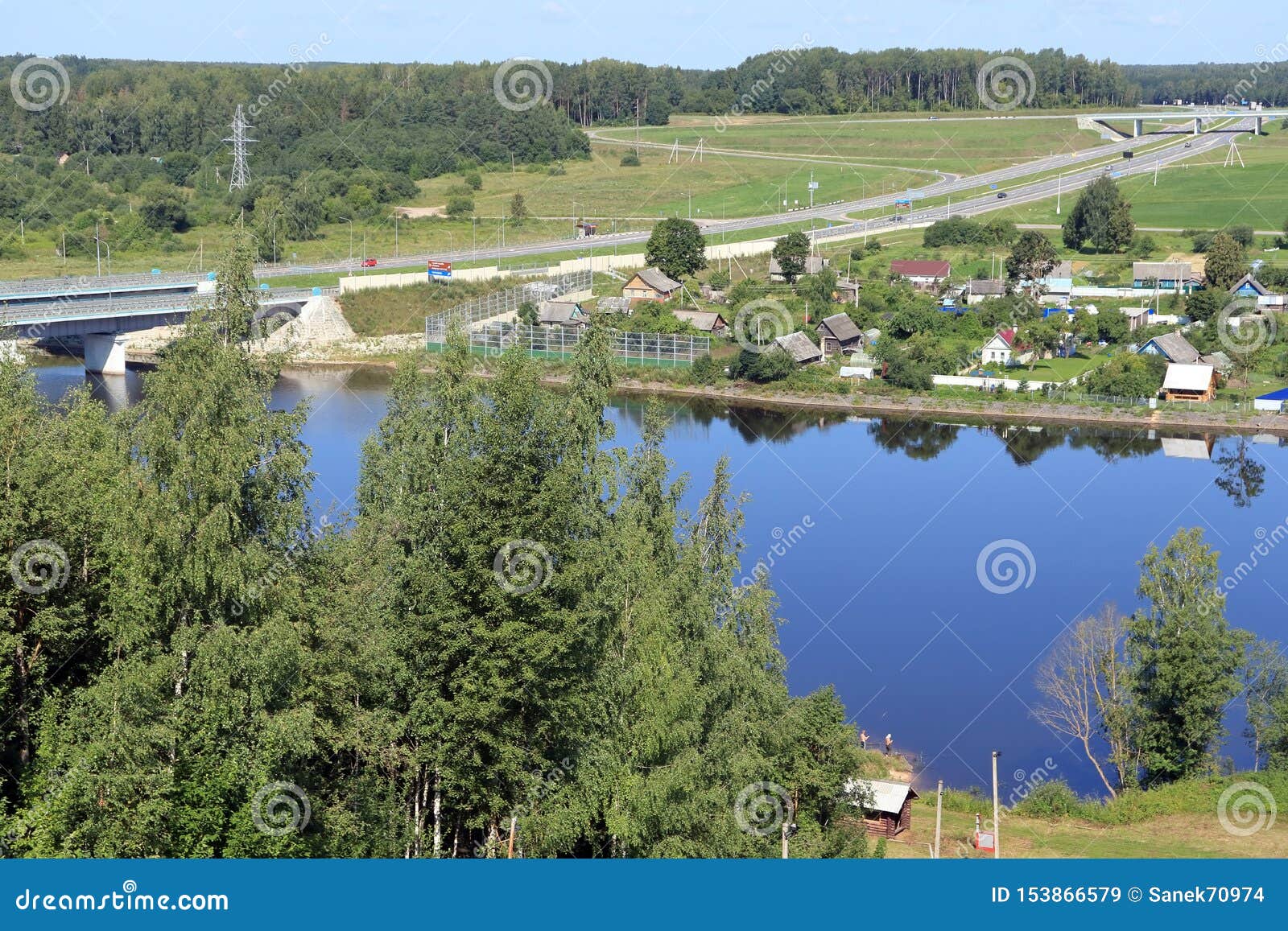 River on the slope stock image. Image of grass, forest - 153866579