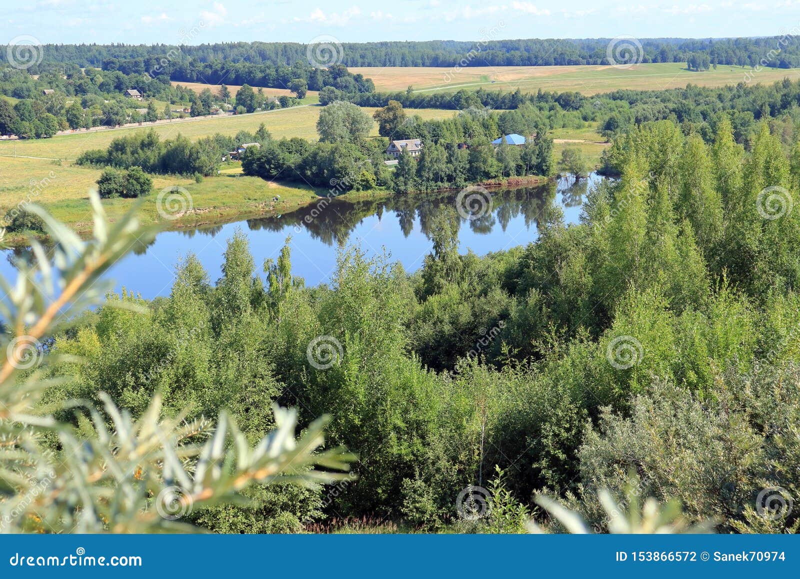 River on the slope stock photo. Image of forest, buckthorn - 153866572