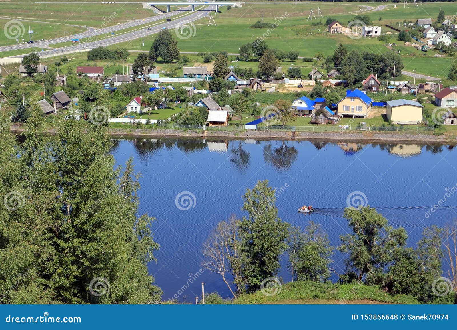 River on the slope stock photo. Image of background - 153866648