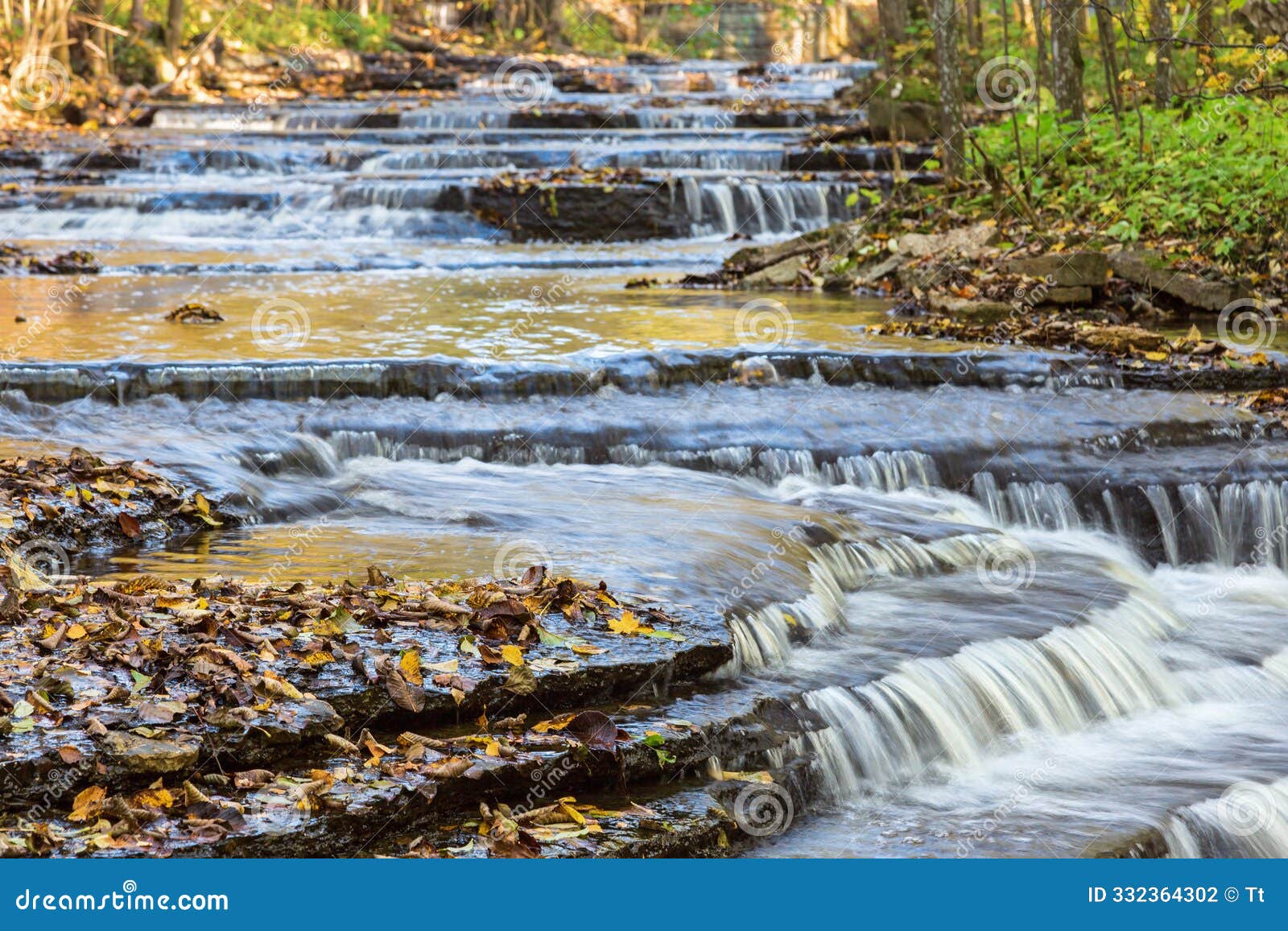 River with Small Waterfall in a Ravine Stock Photo - Image of scenic ...